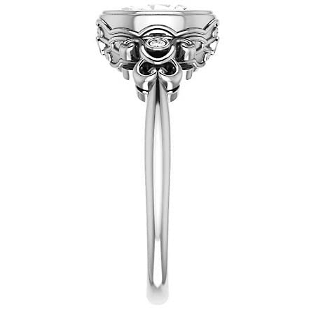 Mois 3 CT Oval Colorless Moissanite Engagement Ring for Women/Her, Wedding Bridal Ring Set, Eternity Sterling Silver Solid Gold Diamond Solitaire Bezel Sets for Her (4)