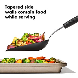 OXO Good Grips Sheet Pan Roasting Scoop for Vegetables and More, Black