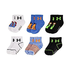 Under Armour boys Multi Pack Quarter Sock, Dark Blue, 2-4T US