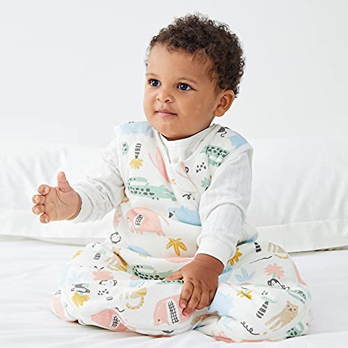 Duomiaomiao Baby Sleep Sack 12-24 Months 100% Cotton 1.5 TOG Four Season Baby Wearable Blanket, Breathable Comfy Toddler Sleeping Sack