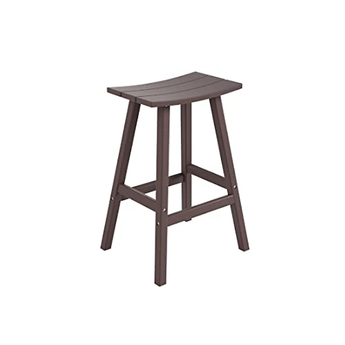 WO Home Furniture Patio Bar Stools Set of 2 PCS Outdoor Adirondack 29" in Saddle Stools for Porch, Backyard, BarBQ, Party, Events (Dark Brown)