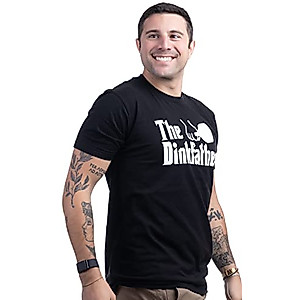 The Dinkfather | Funny Pickleball Player Pickle Ball Paddle Dink Joke T-Shirt for Men - (Men,L) Black