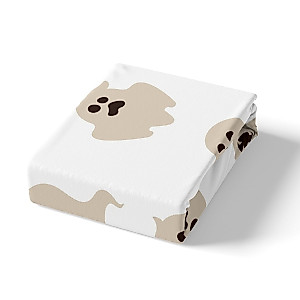 Feelyou Halloween Themed Bedding Set for Girls Boys Kids King Size Kawaii Ghost Comforter Cover Set Room Decorative Trick or Treat Duvet Cover White Bedspread Cover Bedclothes