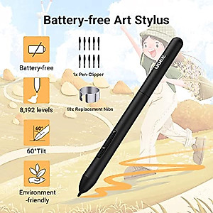 Wireless Graphics Drawing Tablet, UGEE S1060W Digital Drawing Pad with 12 Hot Keys, 10x6.3 inch Pen Tablet with 8192 Levels Battery-Free Stylus Support Android/Windows/Mac OS/Chrome OS/Linux
