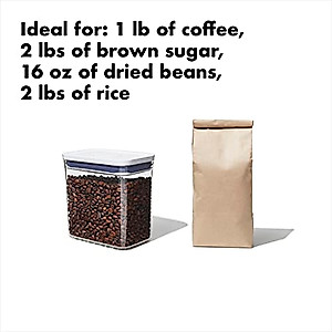 OXO Good Grips POP Container – Airtight 1.7 Qt for Coffee and More Food Storage, Rectangle, Clear