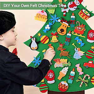 Felt Christmas Tree - 3.5 FT Wall Felt Christmas Tree for Kids with 40 Pcs Ornaments, DIY Xmas Gifts for Christmas Decorations