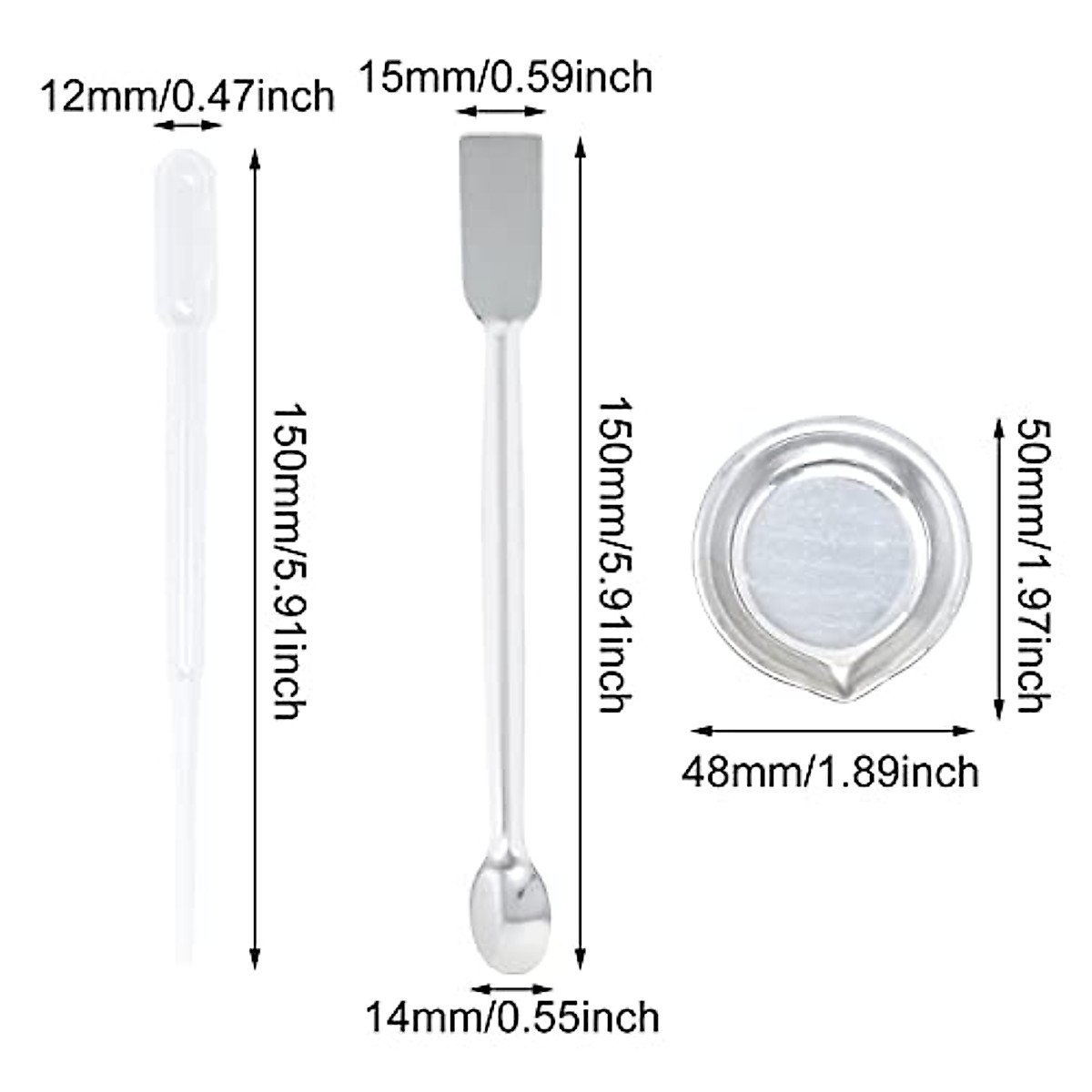 Honbay 12PCS Small Paint Tray Paint Mixing Palette 2PCS Metal Paint Stirrers and 10PCS Clear Plastic Droppers for Airbrush Paint Mixing Model Painting and DIY Art Craft