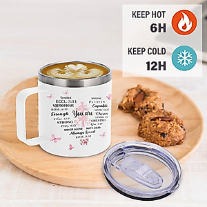 WWHSAI Christian Gifts for Women - You Are Gifts Baptism Tumbler - Inspirational Religious Birthday Presents for Women - Catholic Spiritual Faith Bible Verse Presents Coffee Cup for Girl 14oz