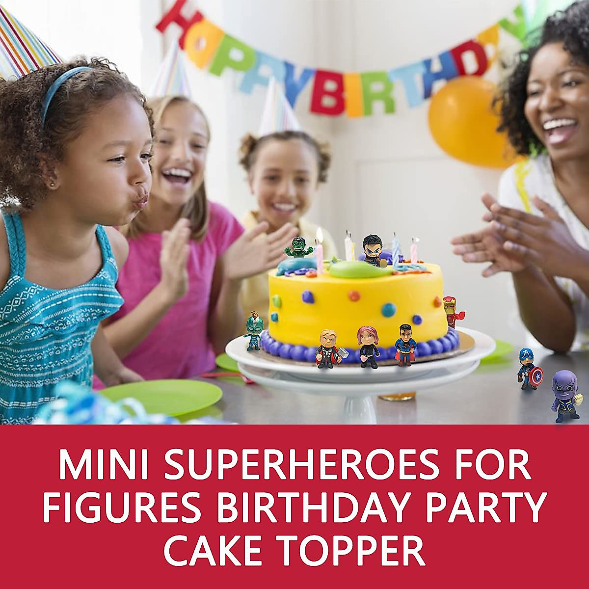 MAIXSUI 26 Pieces Super Hero Action Sets for Boys Mini Superheroes Figures Ornaments Toys Small Superhero Figurines Birthday Party Favors Cake Decoration Cupcake Topper Supplies