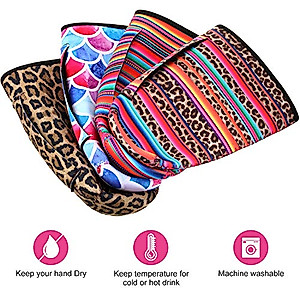 4 Pieces Coffee Cup Sleeve Reusable Neoprene Insulated Sleeves Cup Cover Holders Drinks Sleeve Holder for 30-32 oz Cold Hot Beverages, 4 Styles