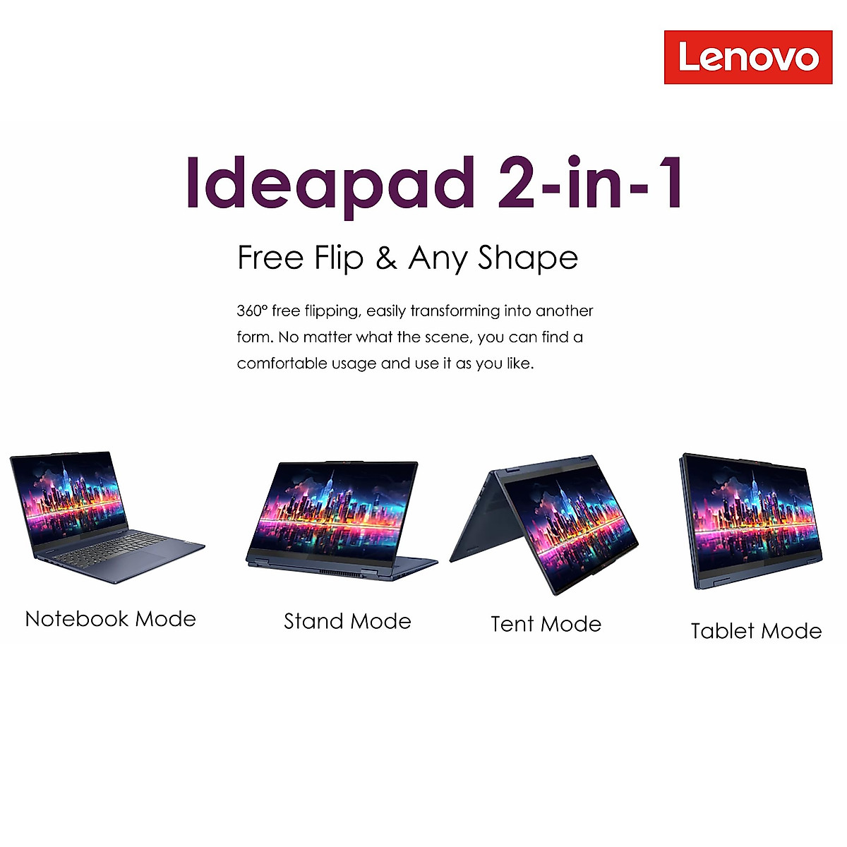 Lenovo IdeaPad Flex 5 2-in-1 Laptop, 14" FHD IPS 16:10 (1920 x 1200) Touchscreen, AMD Ryzen 5 5500U, 16GB RAM, 1TB PCIe SSD, Wi-Fi 6, Webcam, Fingerprint, Digital Pen, w/Mouse Pad