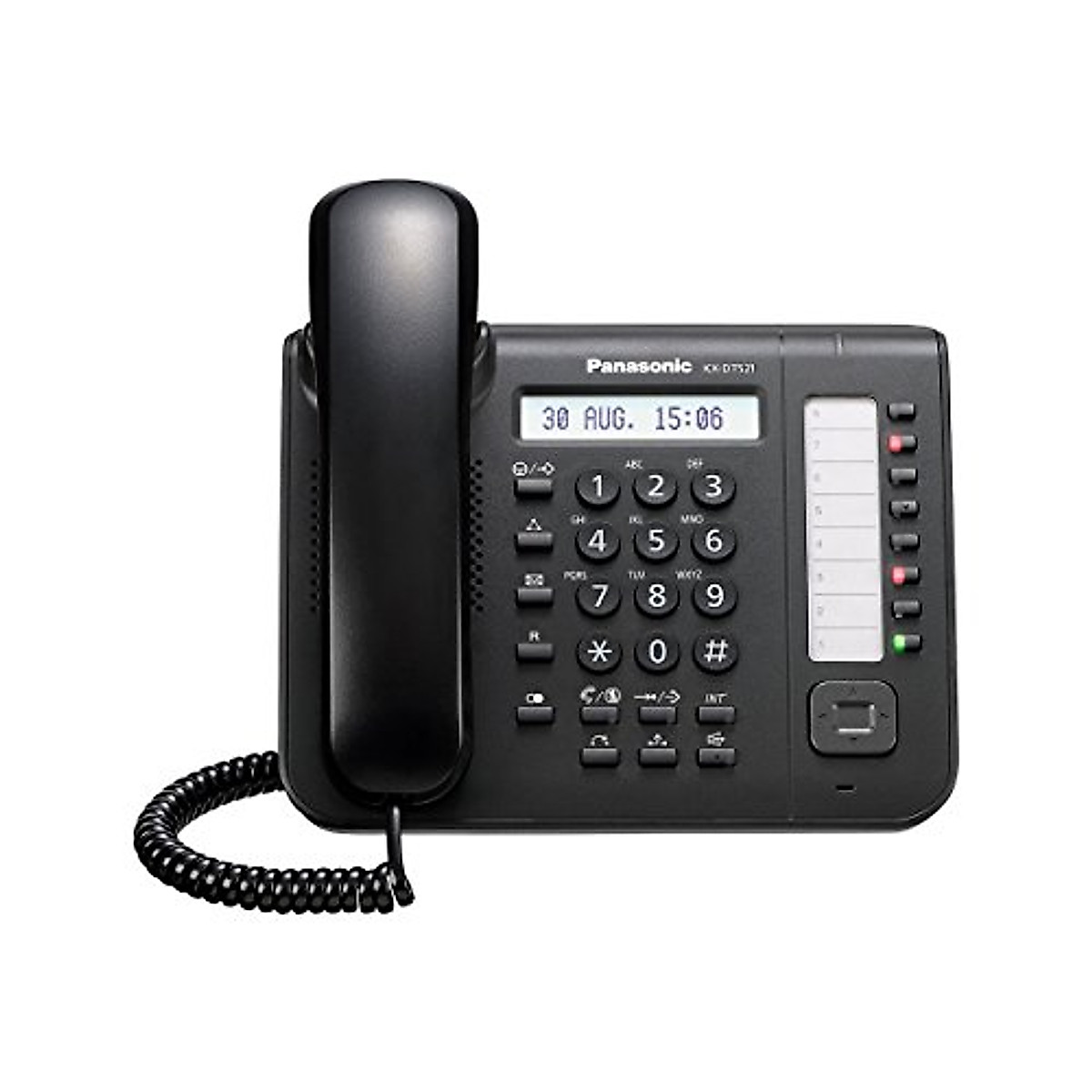 Panasonic Business Systems KX-DT521-B 8 Button 1-Line Backlit LCD Display Digital Telephone with Full Duplex Speaker Phone - Black