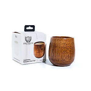Islandoffer Japanese Wooden Tea Cup, 4 oz, 120 mL