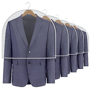 HANGERWORLD Shoulder Covers with Gusset 24" x 21.5" Large Clear Plastic Clothes Protector (5 Pack)