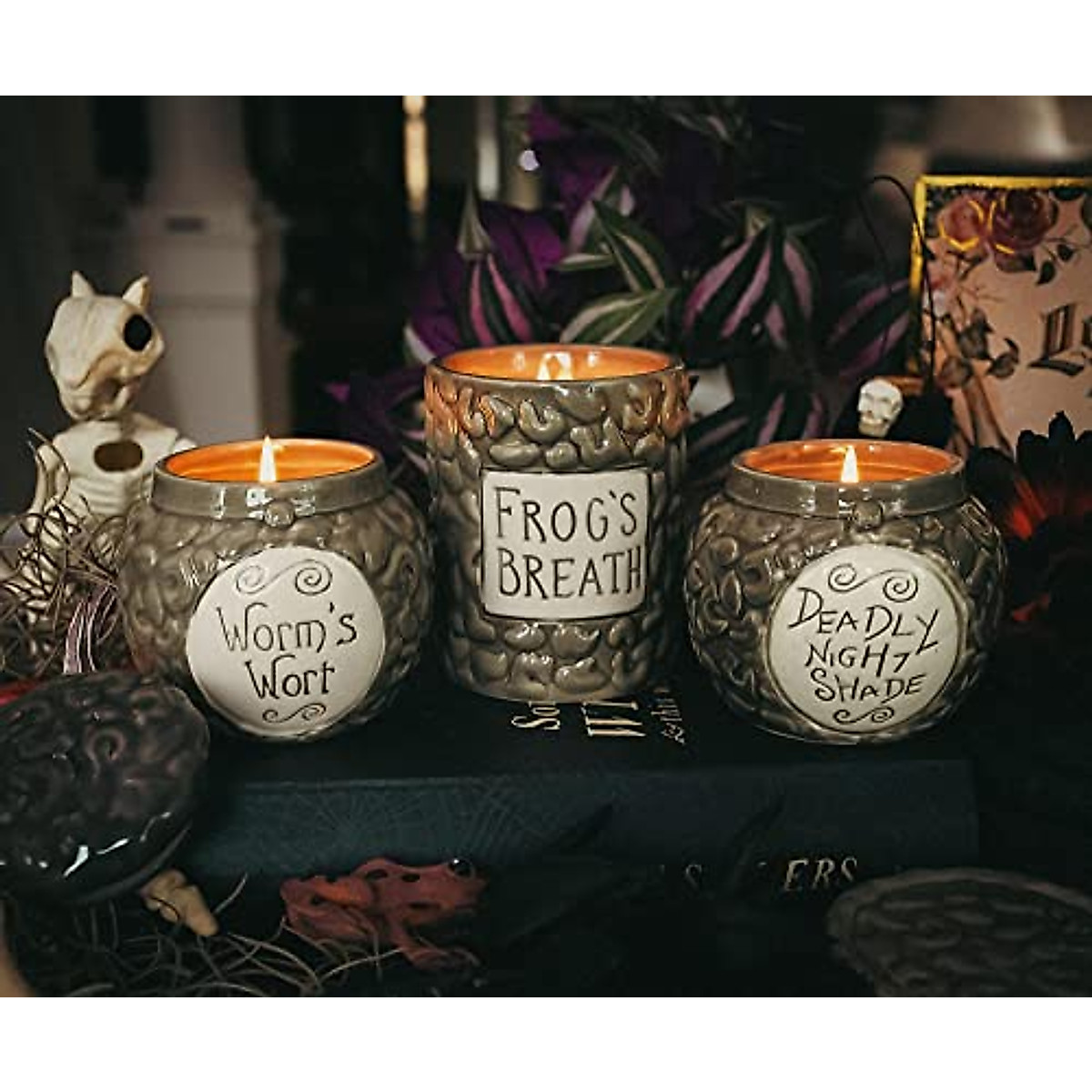 Disney The Nightmare Before Christmas Sally's Deadly Night Shade Jar Ceramic Candle | Jasmine Fragrance with 30-Hour Burn Time