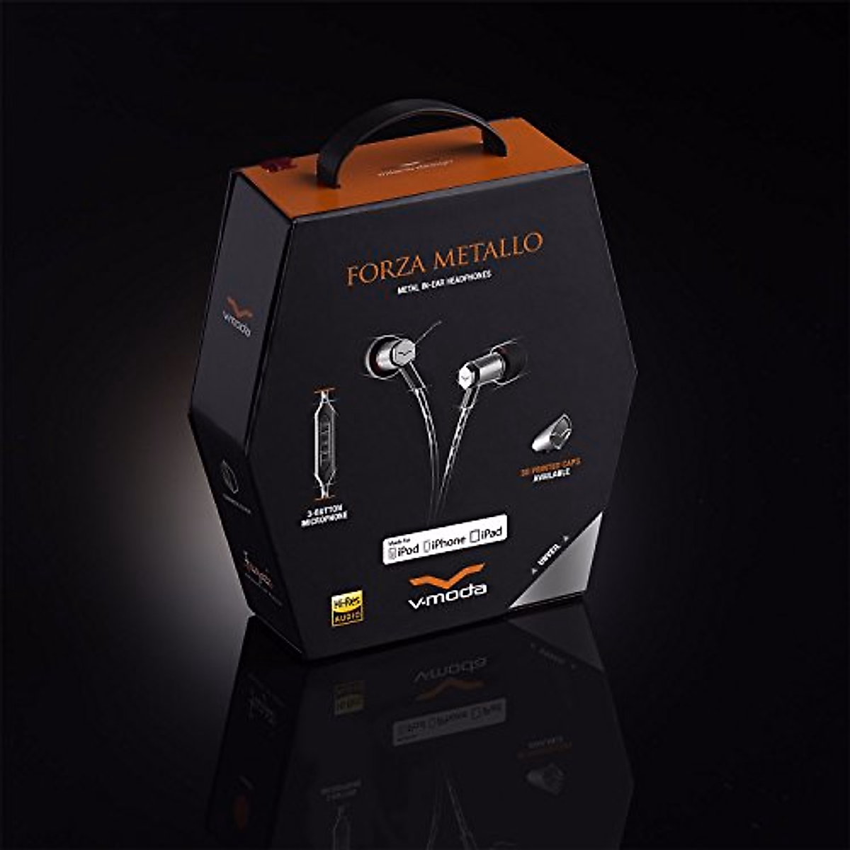 V-MODA Forza Metallo In-Ear Headphones with 3-Button Remote & Microphone - Apple Devices, Gunmetal Black