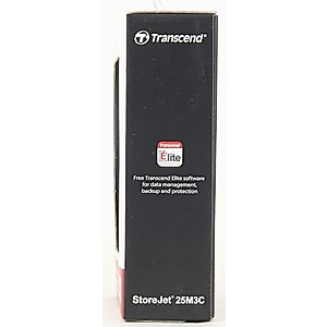 Transcend 2TB StoreJet 25M3C USB Type-C Portable Hard Drive (HDD) Rugged, Anti-shock resistant, Compact and Lightweight with Lightning-fast Speeds and a One Touch Backup Button (Iron Grey) TS2TSJ25M3C