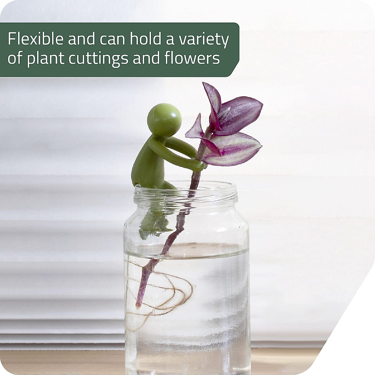 Leafriend: Plant Propagation Buddy; Plant Support for Sprouts, Stems, Shoots, and Cuttings; 3 Cute Plant Supports for a Plant Propagation Station or an Indoor Garden; Plant Lover Gifts by Peleg Design