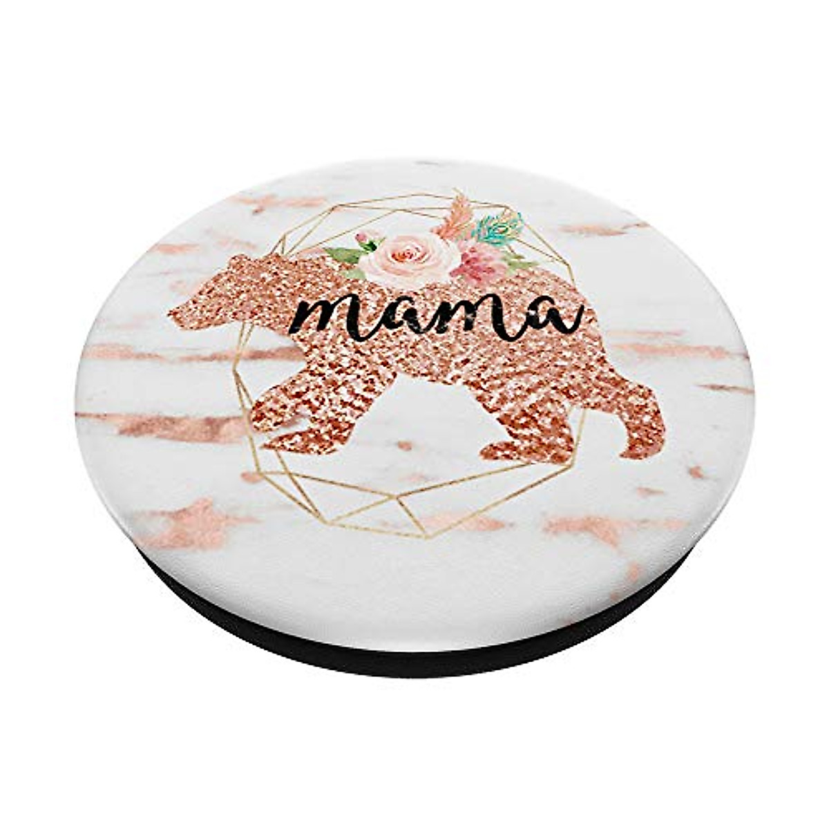 Mama Bear Rose Pink Geometric Watercolor Floral PopSockets PopGrip: Swappable Grip for Phones & Tablets