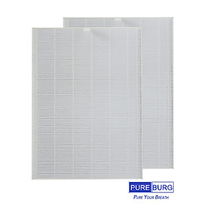 PUREBURG XQ True HEPA Replacement Filter Set Compatible with Winix XQ, XQ Pro Tower Air Purifier, Filter X / 1712-0089-01-0101-02,2 x H13 HEPA & 2 x Deodorization Filters