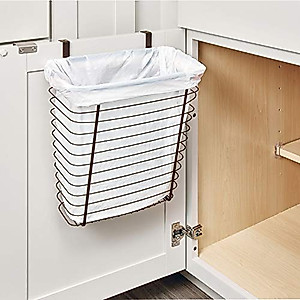 iDesign Steel Over-The-Cabinet Waste Basket or Storage Bin, The Axis Collection, 7.1" x 12.2" x 14.2", Bronze
