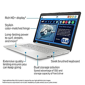 HP Flagship 2020 17 Laptop Computer 17.3" HD+ Anti-Glare Display 10th Gen Intel Quad-Core i5-1035G1 (Beats i7-8550U) 16GB DDR4 512GB SSD DVD Webcam Intel UHD Graphics Win 10 + HDMI Cable