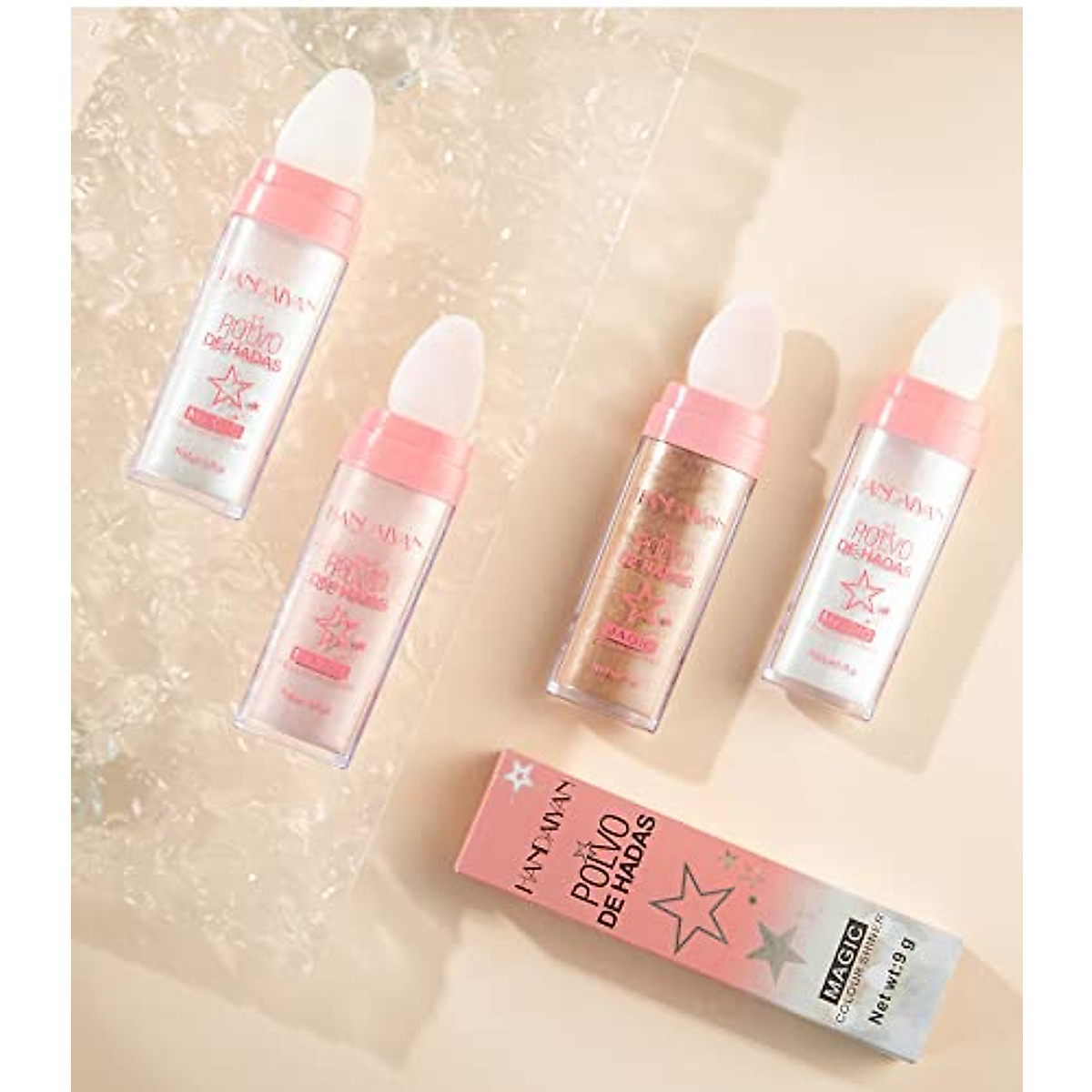 3 Color Polvo De Hadas Fairy Highlight Patting Powder Highlighter Body Brightens the Natural Three-dimensional Face Powder Blusher (Trio)