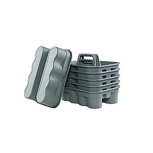 Drephia 6 Pack Cleaning Caddy, Plastic Carry Caddy with Handle for Dorm, Bathroom, Garden, Kitchen, Cleaning Supplies,Take-Out Drink