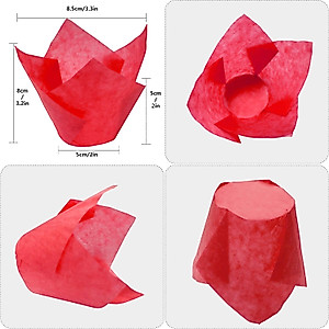 Leqi Baking Cups 150 Count Natural Cupcake Muffin Paper Liners Grease-Proof Wrappers for Wedding Birthday Christmas Party Baby Shower Anniversaries All Festivals (Red)