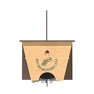 Carpenter Bee Traps for Outside - Carpenter Bee Trap, Turbo Trap 2.0 W/Bee Vault Wood Bee Traps - Carpenter Bee Traps for Outdoors Hanging - Bee Catchers for Outside (Brown, 1 Pack)