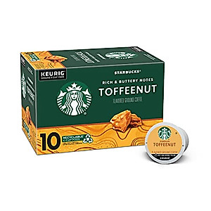 Starbucks Coffee Company Starbucks Flavored Ground Coffee K-Cup Pods, Toffeenut, Signature Collection, 100% Arabica Coffee, Recyclable K-Cups, 10 K-Cup Pods/Box (Pack of 2 Boxes)