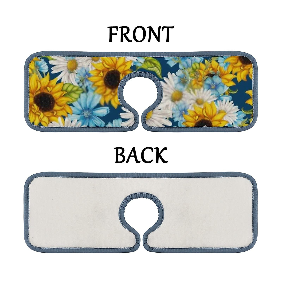 Kitchen Faucet Absorbent Mat 2 Pieces Yellow White Sunflower Daisy Faucet Sink Splash Guard Bathroom Counter and RV,Faucet Counter Sink Water Stains Preventer