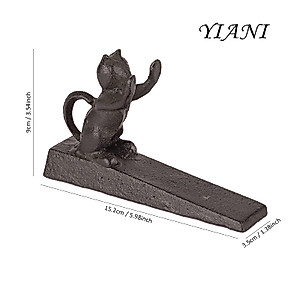 YIANI Door Stopper- 10015651-V1-Cast Iron Cat Scratching Door Stopper (Set of 1)