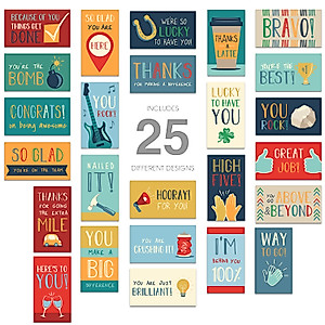 Workplace Appreciation Encouragement Cards / 50 Motivational Kindness Cards / 25 Gratitude Quote Designs For Employees/Small 2" x 3.5" Business Card Size