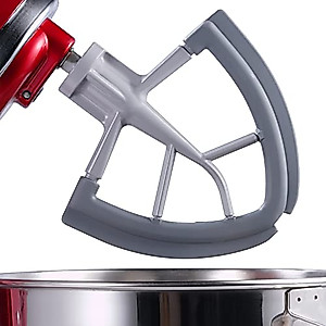 Lawenme Flex Edge Beater Mixer Attachments for Kitchenaid Tilt-Head Stand Mixers, Mixer Accessory 4.5-5 Quart Beater Scraper Paddle with Both-Sides Flexible Silicone Edges (Grey)
