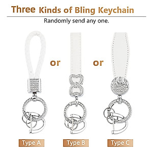 PIFOOG Key Fob Cover for Honda Accord Civic CRV Pilot Passport Insight Accessories White TPU 5 Buttons Smart Keys Case Shell Protector Bling Car Keychain Girly Women