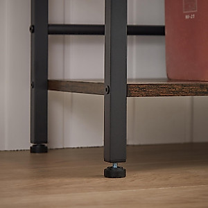 Elevon Bookshelf 5-Tier Open Bookcase, Triple Wide 70in Tall Display Shelf with 14 Open Display, Wood Shelf Metal Frame Floor Standing Unit for Living Room, Bedroom and Home Office - Rustic Brown
