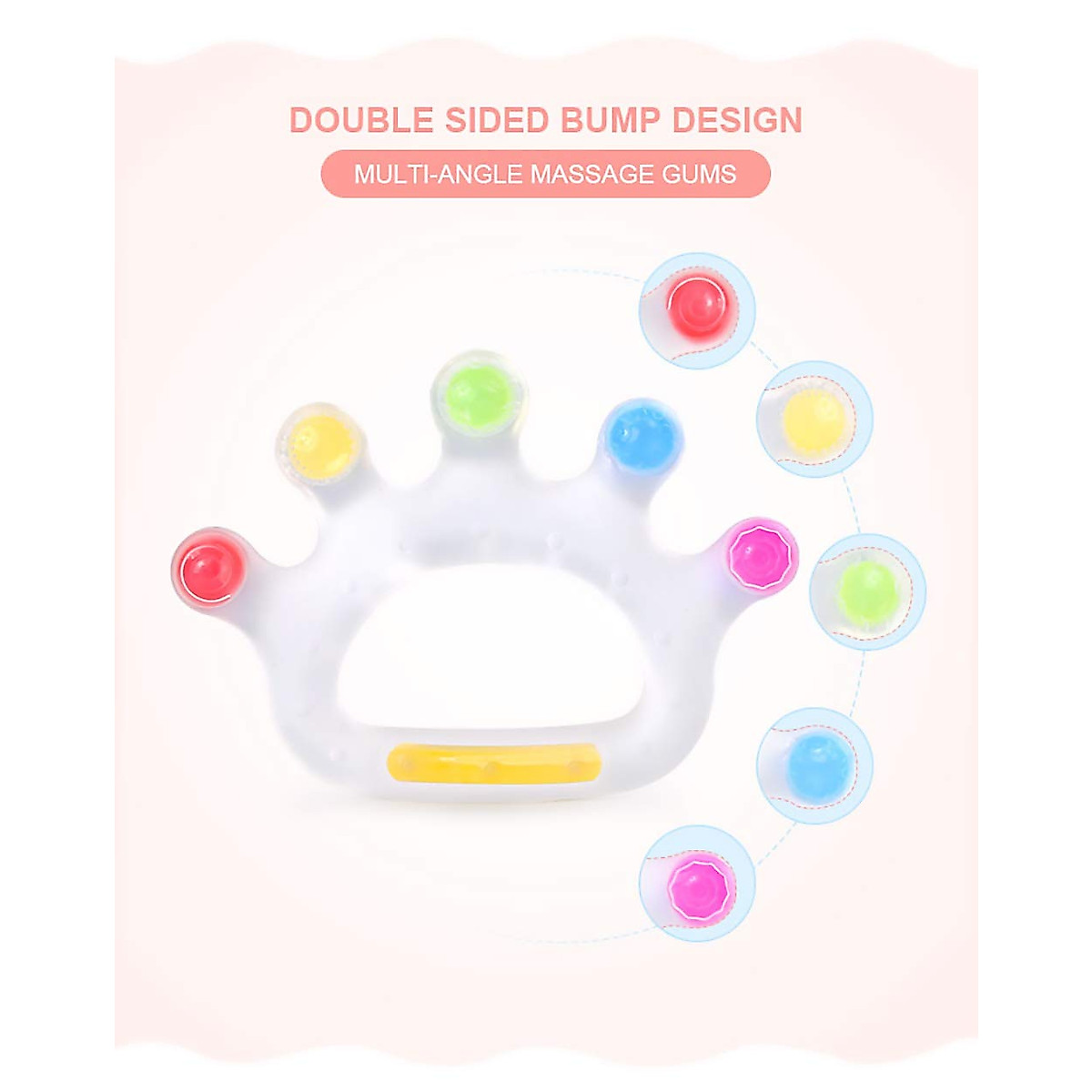 Baby Palm Teether, Silicone Teething Toys for Babies 0-6 Months,6-12 Months, Soothing Teething Pain, BPA Free, Easy Grasp, Anti-Choking