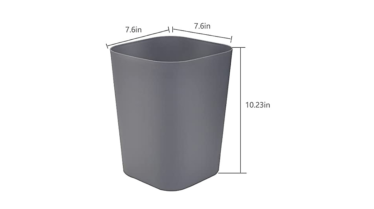 Gereen 2-Gallon Square Trash Can Pack - Durable & Stylish Wastebaskets