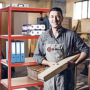 G-Rack 71" H x 47" L x 24" W Garage Storage Shelving Unit - Metal Shelf - Built to Last Storage - Heavy Duty 5 Tier Storage Shelf - Blue Shelving Unit Free Bay Connectors - 5-Year Support