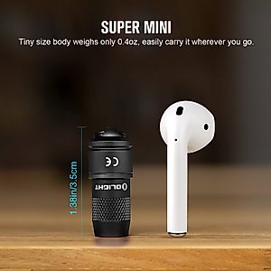 OLIGHT IMINI 10 Lumens Tiny Keychain Flashlight, Portable Quick-Release Small Flashlights with Magnetic Base, Powered by 3 LR41 Button Cells for EDC and Emergency (Black)