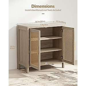 SICOTAS Sideboard Buffet Credenza Cabinet - 2 Pieces Farmhouse Coffee Bar Cabinets with Gold Mesh Doors and Storage - Industrial Accent Liquor Cabinet for Kitchen Living Room Hallway (Light Oak)