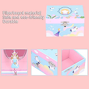 Pinsofy Musical Jewelry Box Portable Music Storage Box for Organizing Small Daily Items for Kids Girl for Children for Birthday GiftD Music Box