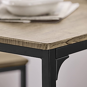 Haotian SoBuy 3 Piece Dining Set, Dining Table with 2 Stools, Bar Table Set, Home Kitchen Counter Breakfast Table, Bar Table with 2 Bar Chairs, Natural OGT03-N