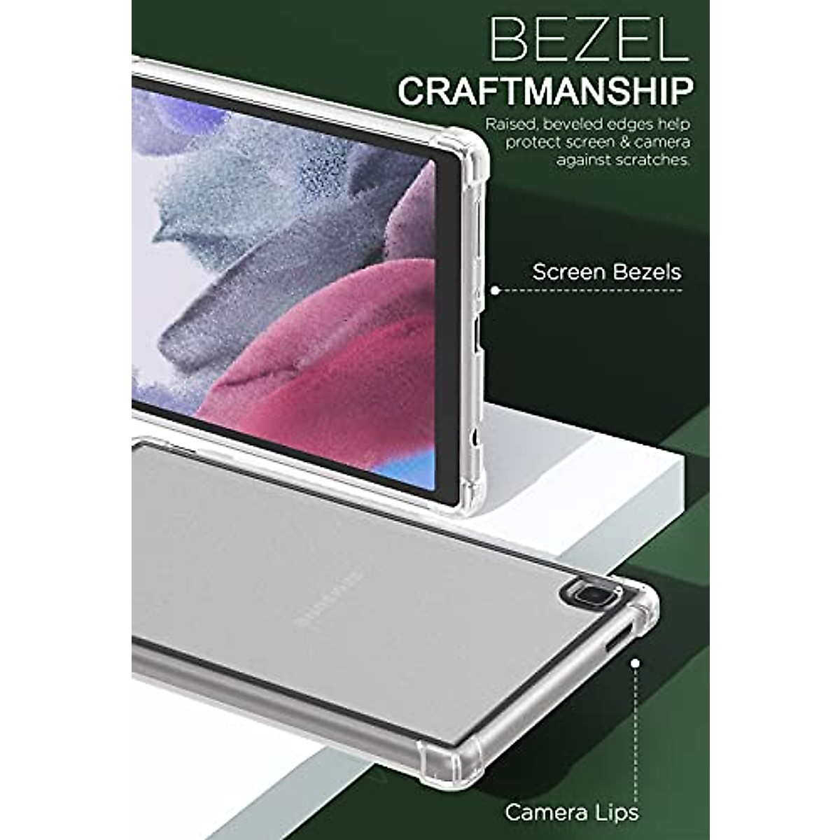 MoKo Case Fits Samsung Galaxy Tab A7 Lite 8.7-Inch 2021 Release Tablet Model SM-T225/T220/T227/T227U, Matte Soft Flexible FrostedTPU Skin Bumper Back Cover Shell, Matte