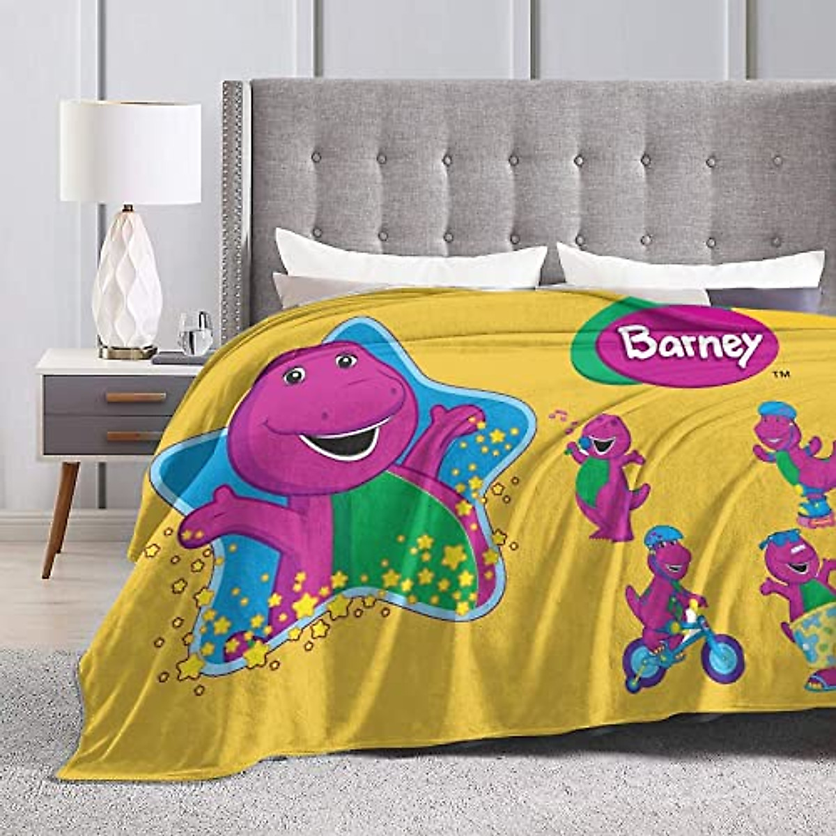 ECLUT Barney-The-Dinosaur Blanket Fleece Lightweight Cozy Soft Blanket Couch Sofa Livingroon Bedroom Decor 50"X40"
