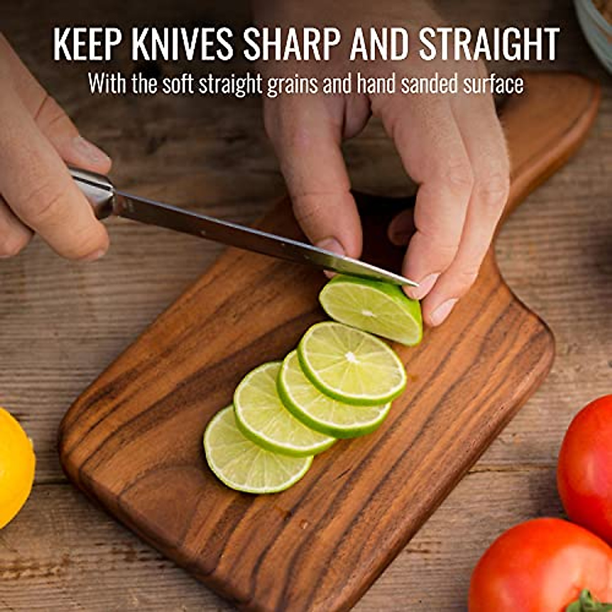 Brazos Home Dark Walnut Wood Cutting Board for Kitchen, Seasoned, Chopping Board, Wood Cheese Board, Charcuterie Platter, Ideal for Serving or Chopping Fruit, Vegetables, Cheese or Meat, 11x6, Small