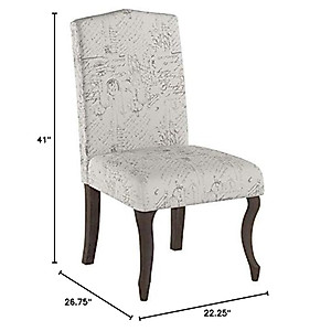 Christopher Knight Home CKH Crown Top French Script Fabric Dining Chairs, 2-Pcs Set, Beige / Script