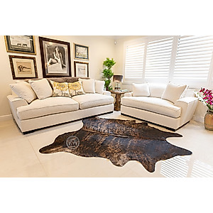 Genuine Dark Brindle Cowhide Rug 6 x 6-7 ft. 180 x 210 cm