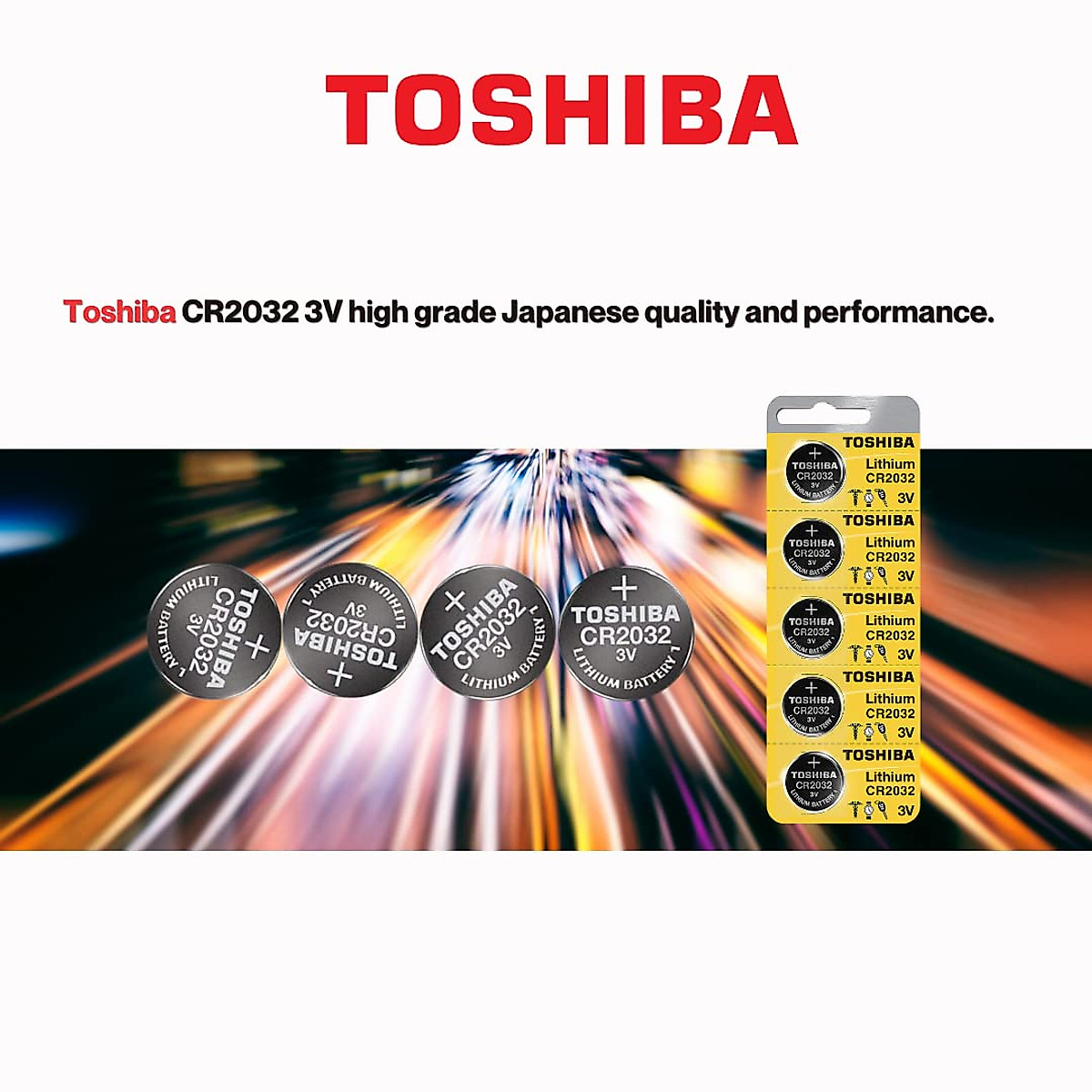 Toshiba CR2032 3 Volt Lithium Coin Battery (15 Batteries)